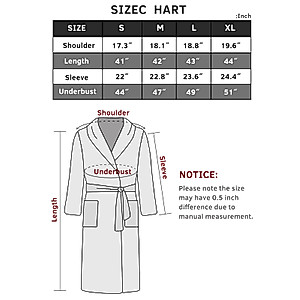 Orrpally Women Kimono Robes Lightweight Terry Cloth Bathrobe Knee Length Bath Robe Grey L