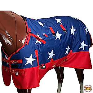 HILASON 600D Winter Waterproof Poly Miniature Horse Blanket US Flag - 42 Inches | Horse Blanket | Horse Blankets for Winter Waterproof | Horse Turnout Blanket | Horse Turnout