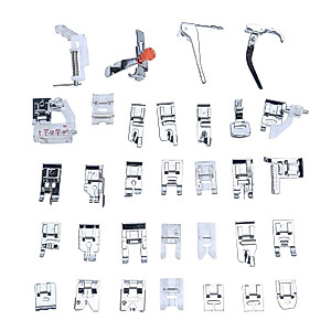 Professional Domestic 32 PCS Sewing Machine Presser Foot Set for Brother, Babylock, Singer, Janome, Elna, Toyota, New Home, Simplicity, Kenmore, and White Low Shank Sewing Machines by Stormshopping