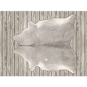 Just Cowhide Large Rug - Gray Cow Skin Hide Grey / White Premium Leather Area 5 ft X 7 Hair On,