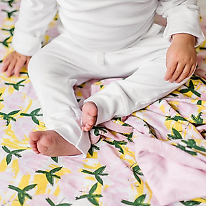 Mini Crib Sheet with Flower Pattern - 100% Organic Jersey Cotton Pack n Play Fitted Sheet - Pickle & Pumpkin Premium Pack and Play Sheet