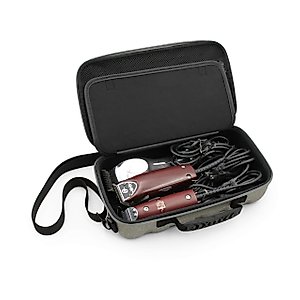 CASEMATIX Hair Clipper Case Holds Three Electric Clippers, Hair Buzzers, Trimmers, T-finishers - Travel Case for Barbers, Stylist and Hair Cutting Accessories