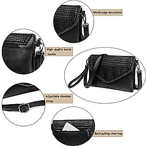 Makukke Crossbody Bags for Women Small Clutch Purses Quilted Satchels Lightweight Handbags Shoulder Bag (Black)