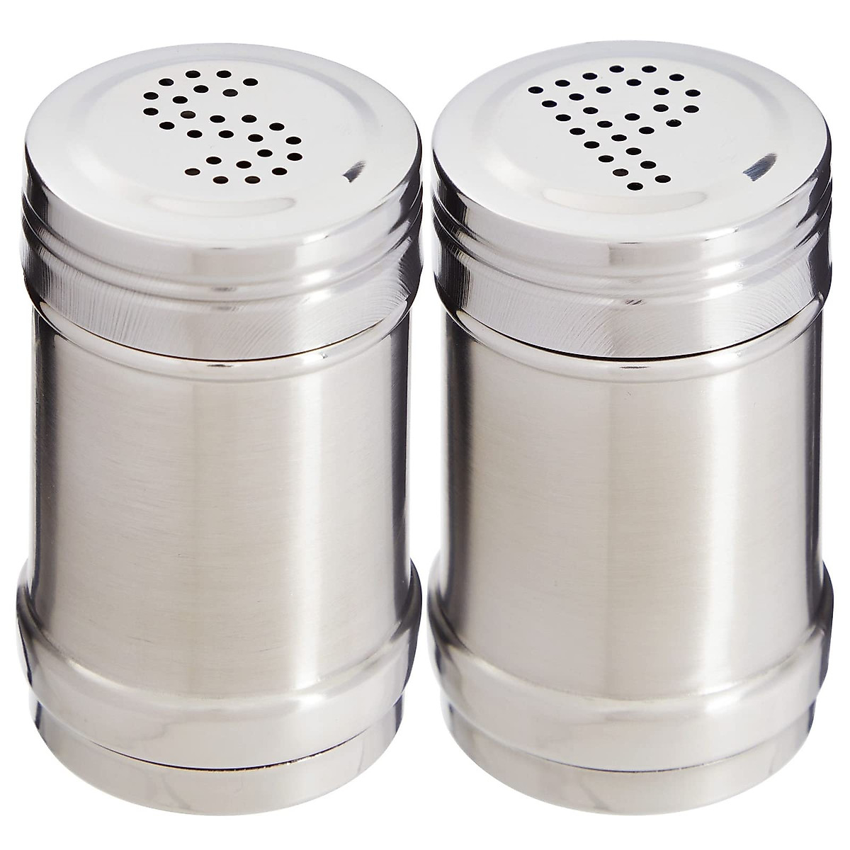 Juvale 2 Ounce Stainless Steel Metal Salt and Pepper Shakers for Kitchen Counter, Dinner Table, Condiments, and Cooking, Refillable, Perforated "S" and "P" Caps (3.5 in)