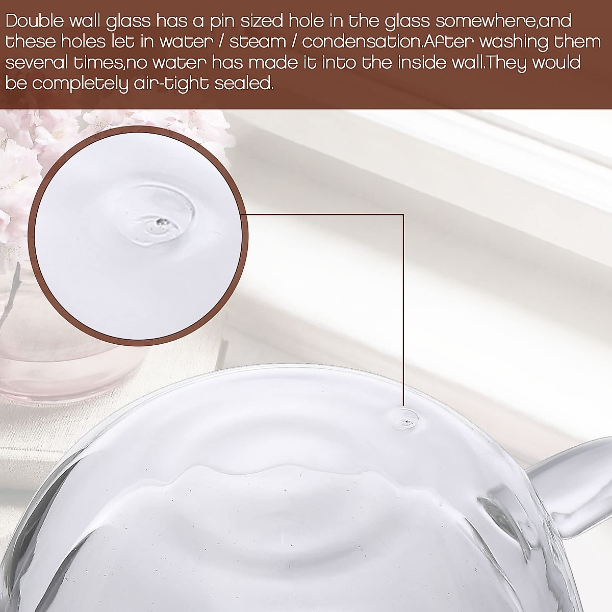 Gerrii Double Wall Insulated Coffee Mugs with Handle Glass Tea Cups Glasses Espresso Mugs Clear Glass Coffee Cups Latte Cappuccino Beer Glasses Mug (15 Pcs, 2.5 oz)