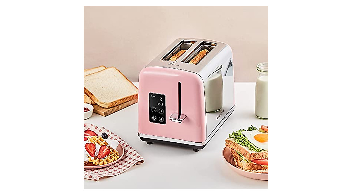 Pink REDMOND Toaster - 2 Slice with LED Touch Screen & Wide Slots