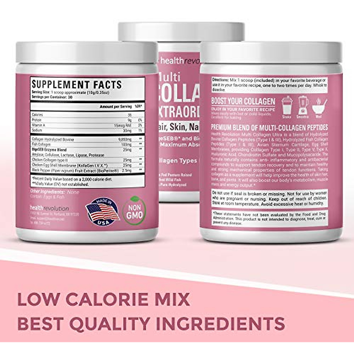 Multi Collagen Peptides Powder Supplement Types I, II, III, V, X - 5 Hydrolyzed Collagen Peptides– For Skin Hair Nails Joints –Triple Refined for Easy Mixing, Non-GMO Dairy Gluten-Free, Unflavored