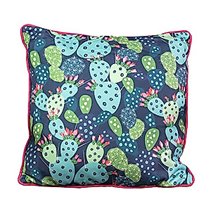 Sun-Ray 214009 Seat Cushion with Flame Retardant Filling, Green/Pink