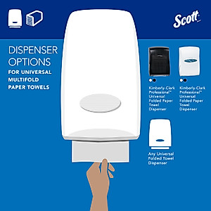 Scott Essential Multifold Paper Towels (01804) with Fast-Drying Absorbency Pockets, White, 16 Packs / Case, 250 Multifold Towels / Pack
