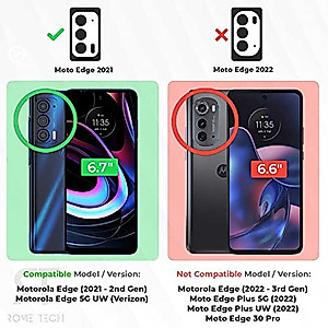 Rome Tech Belt Clip Holster Case for Motorola Edge 2021 / Verizon Moto Edge 5G UW - Slim Shell Holster Combo - Rugged Phone Cover with Kickstand Compatible with Motorola Edge 5G UW - Black