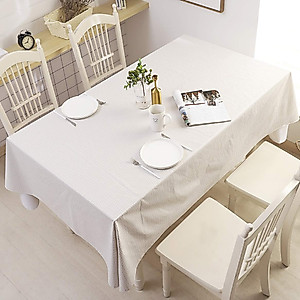 Vinyl Tablecloth with Flannel Backed Waterproof Oil-Proof PVC Table Cloth Wipeable Spill-Proof Plastic Table Cover for Indoor and Outdoor(Weave, 60 x 60 Inch Square)