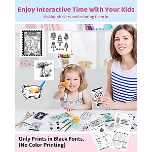 Ponek Mini Pocket Sticker Printer-Bluetooth Pocket Thermal Printer-Portable Smart Photo Printer for iPhone, White Self-Adhesive Paper Compatible with T02/M02X/M02XS for Journal, Photo, Memo