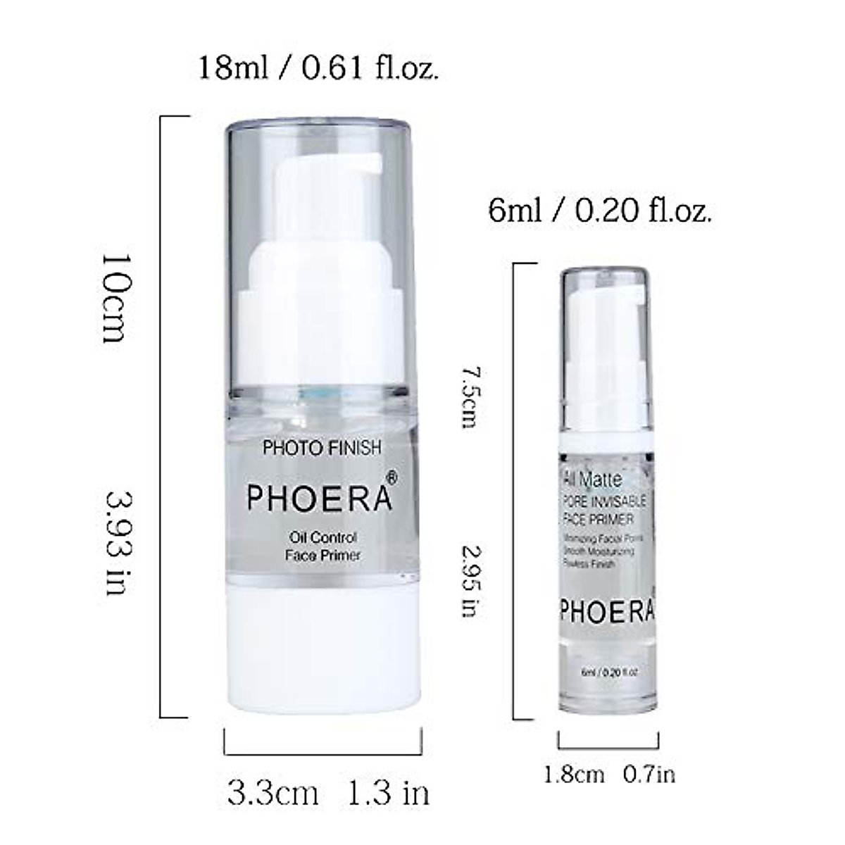 2 Pack PHOERA Face Primer,Magical Perfecting Base Face Mattifying Primer Anti-Aging WrinklesShrink Pore Remove Fine Lines Exfoliating Anti-Oxidation.(6Ml)