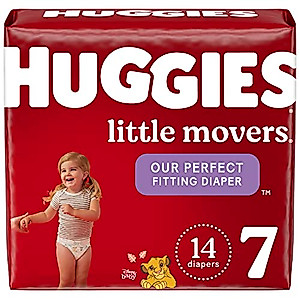 Baby Diapers Size 7 (41+ lbs), 14 Ct, Huggies Little Movers