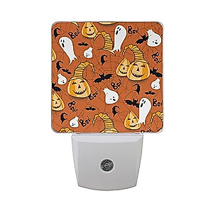 JSTEL Halloween Pumpkin Night Lights Plug into Wall Decorative Dusk to Dawn,Halloween Ghost Night Light Plug in,LED Nightlights for Bedroom Bathroom Kitchen Hallway Stairs