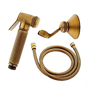 ZLOCYIVHE Handheld Bidet Sprayer for Toilet Cloth Diaper Sprayer Kit Bidet Shower Attachment Brass with Hose Antique Brass Toilet Handheld Bidet Sprayer