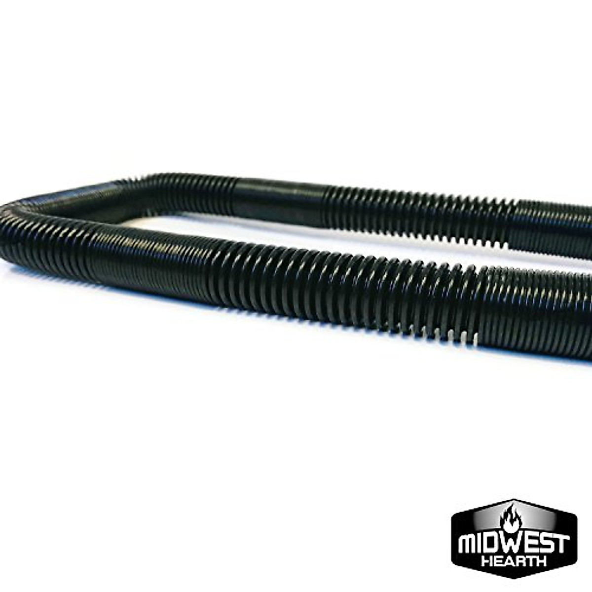 Midwest Hearth Whistle Free Gas Flex Line for Fire Pit and Fireplace - Black Coated Stainless Steel (18" Long)