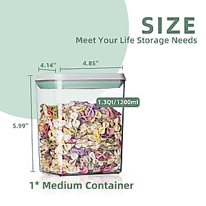 Ankou Pop Airtight Food Storage Containers with Lids- 3 Pcs Stackable One Button Opening Food Containers, Kitchen Pantry Storage Containers for Snacks Candy Salt Herbs Spices BPA-Free (1.2 QT * 3)