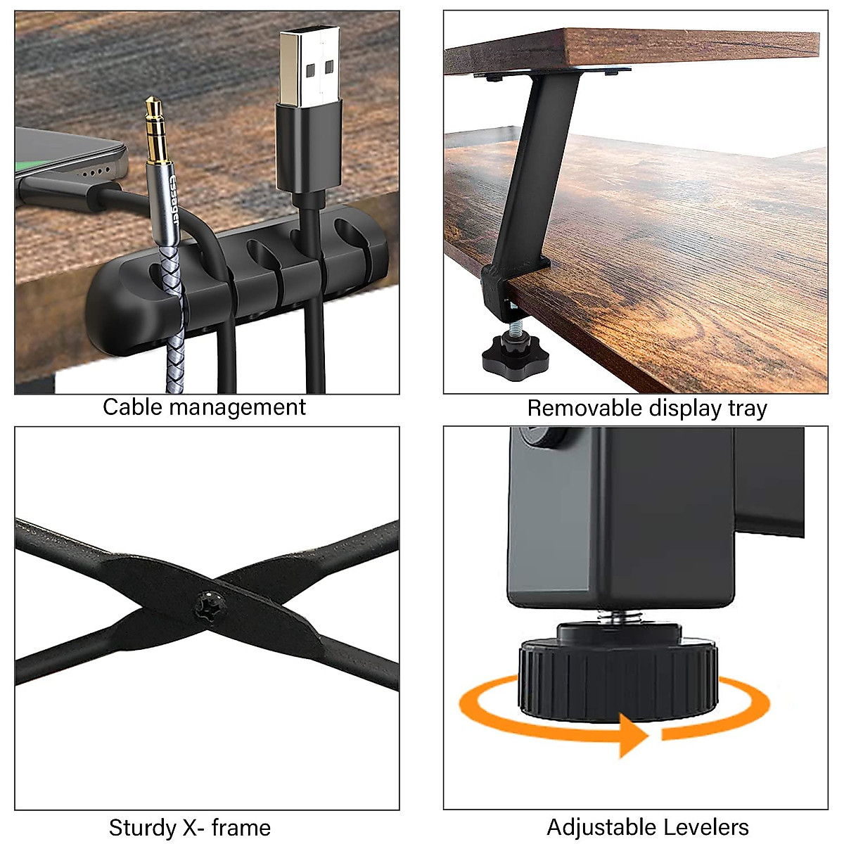 SUAYLLA L Shaped Desk with Drawers, Computer Gaming Desk with Storage Shelves, Work Desk for Home Office L-Shaped, 2 Person Long Table for Writing Workstation, Rustic Brown