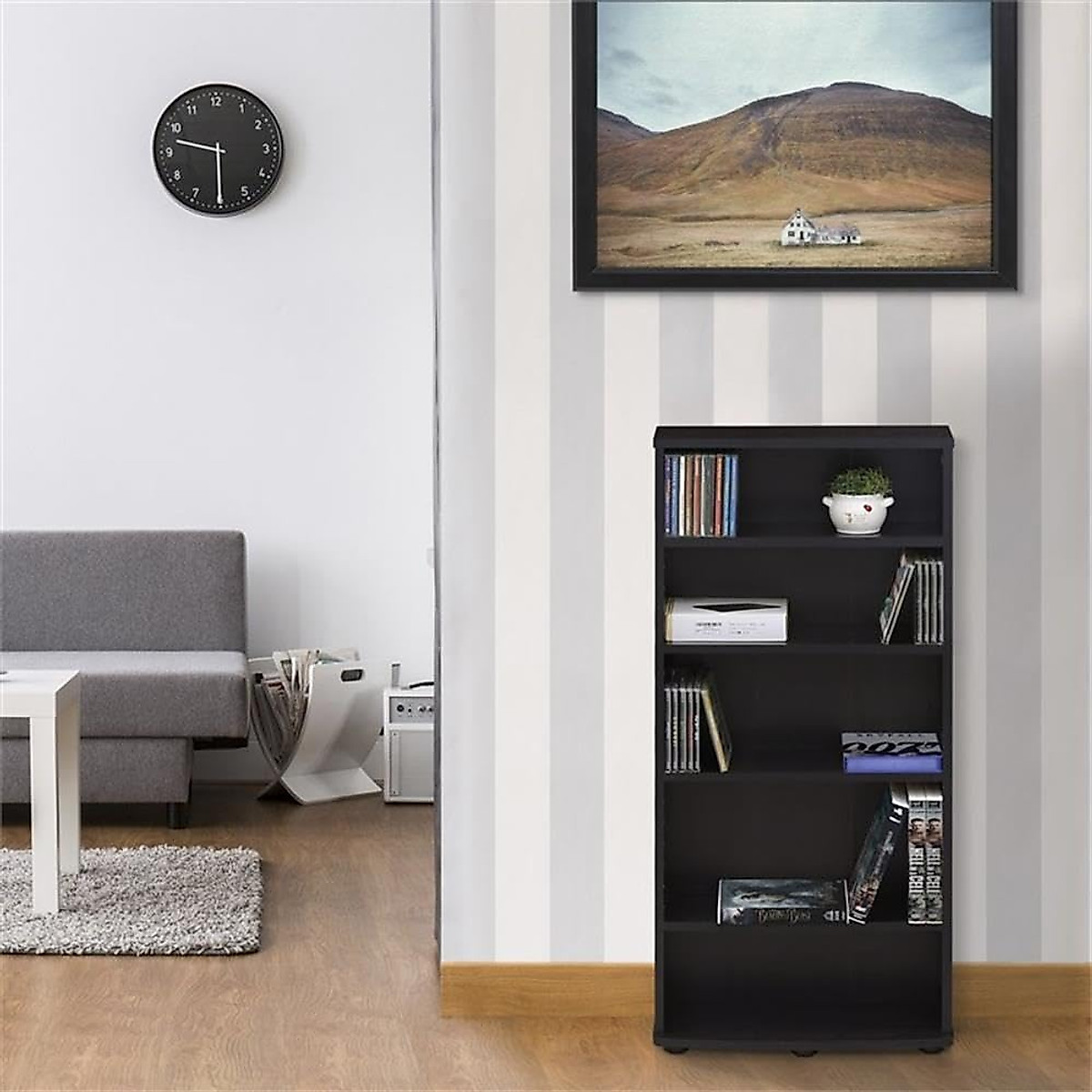 FURINNO Jaya 4-Tier Multimedia Storage Tower, Espresso
