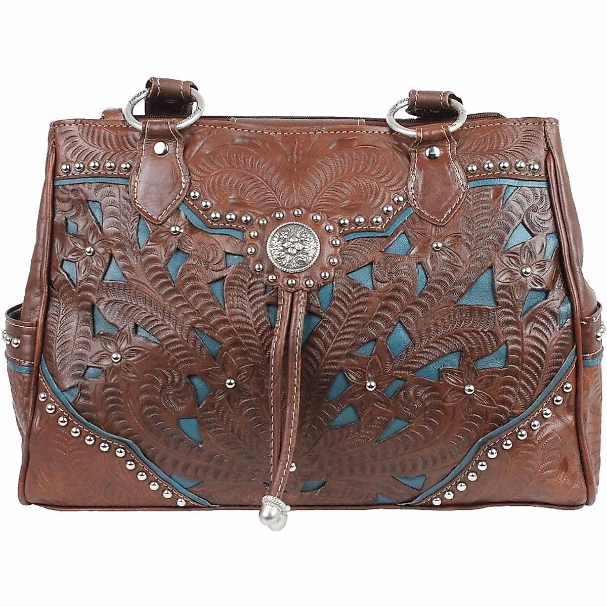 American West Western Handbag Lady Lace Tote Leather LCBT471