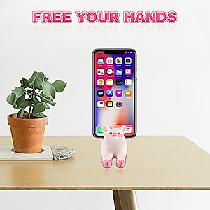 Seninda Pig Phone Stand Cute Office Desk Accessories Cellphone Holder Home Decor Lovely Gift (Shape A)