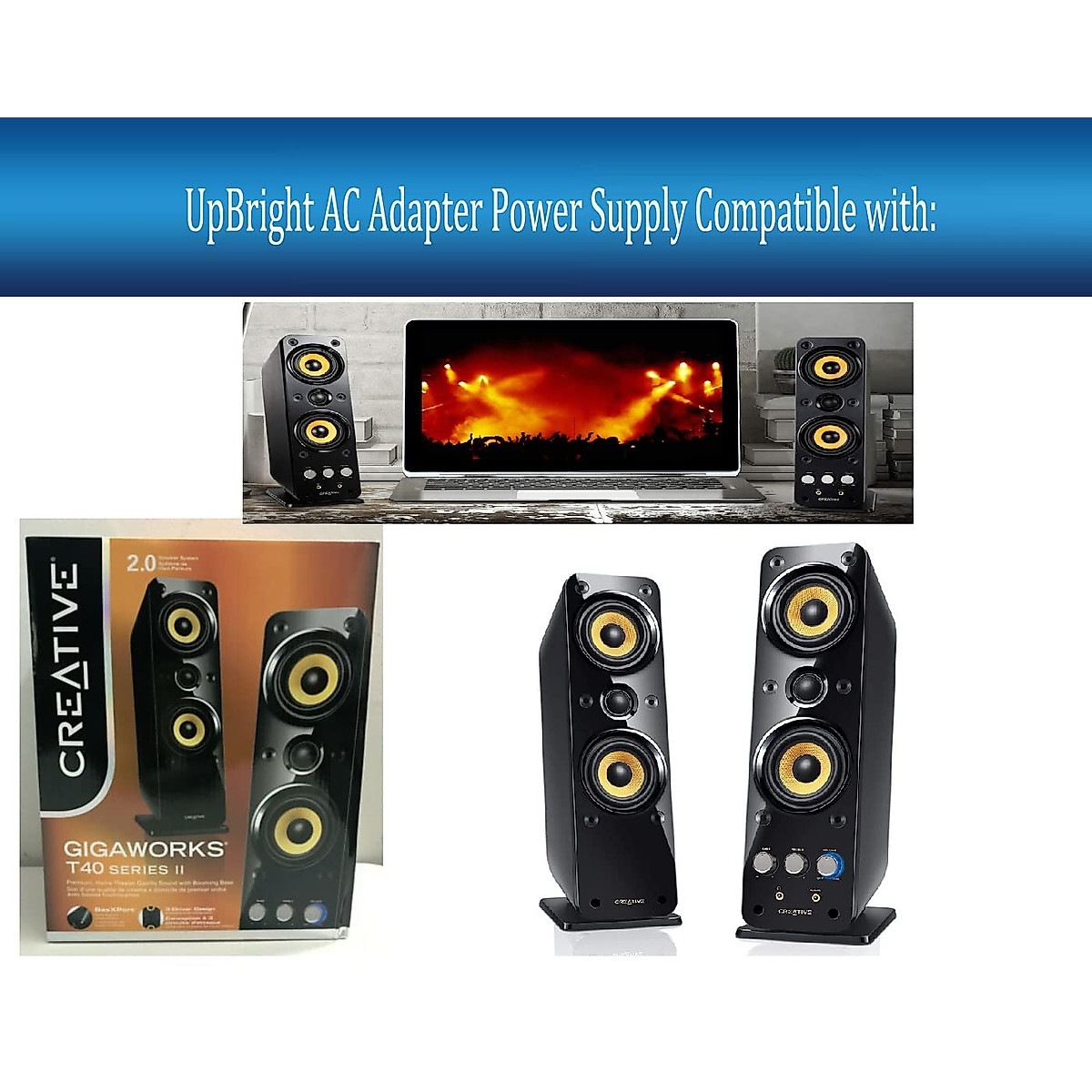 UpBright 27V AC/DC Adapter Compatible with Creative GigaWorks T40 Series II 2.0 Multimedia Speaker System MF1616 51MF1610AA002 MF1615 MF 1616 1615 MSP-Z1700IC27.0-48W1 27VDC 1.7A Power Supply Charger