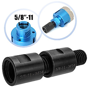 Mesee 2 Pieces Angle Grinder Adapters 5/8"-11 Female to M14 Male Thread Adaptor Converter Rod 5/8''-11 to M14 Rotary Polisher Grinder Attachment for Diamond Core Bits Polishing Pad Saw Blade