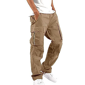 Prime Deal of The Day Today Only Mens Fleece Lined Work Trousers Sweatpants with Long Strings Fleece Joggers for Men Mens Christmas Joggers Mens Active Trousers Tan Trousers Mens Dressy Long Pants