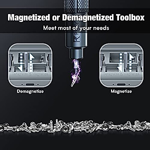 PKEY Cordless Electric Screwdriver Set, Mini Electric Screwdriver, 28 Magnetic Bits, 3 Gears Torque, Two batteries，Rechargeable Portable Repair Tool Kit for Electronics Laptops Clocks Glasses Camera