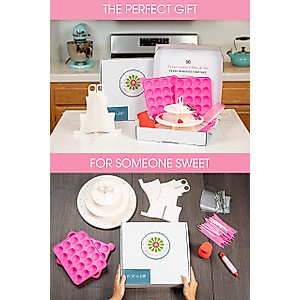 APRON HEROES- Complete Cake Pop Maker Kit, Nonstick, Silicone, Cake Pop Maker, Cake Pop Kit, with, Cake Pop Stand Holder, Cake Pop Molds, 120 Lollipop Sticks, Melting Pot, Decorating Pen, & Twist Ties