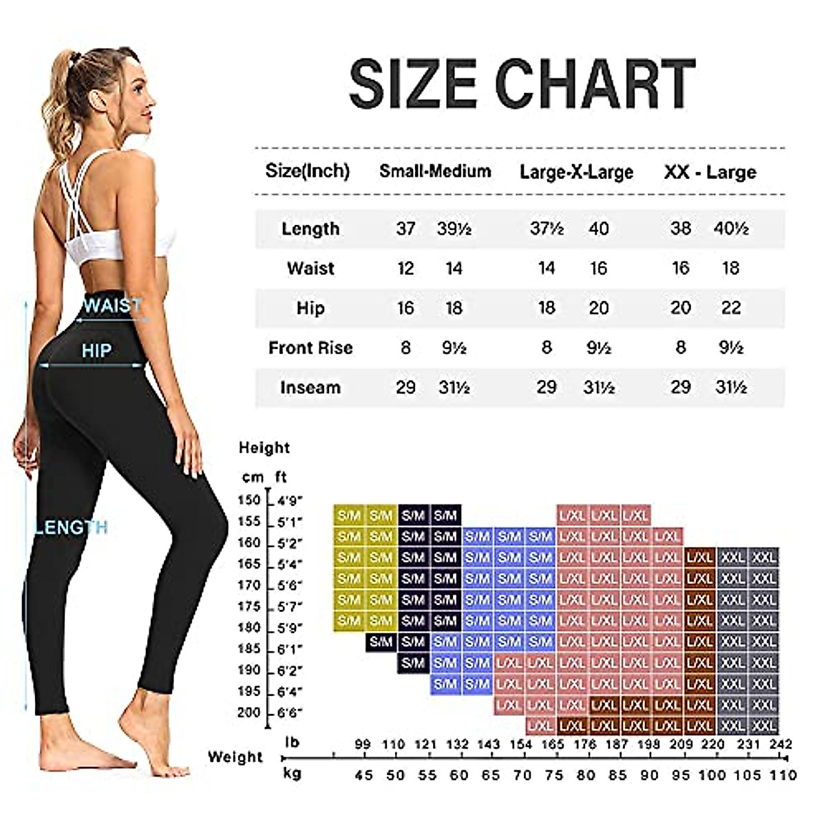 GAYHAY High Waisted Leggings for Women - Soft Opaque Slim Tummy Control Printed Pants for Running Cycling Yoga