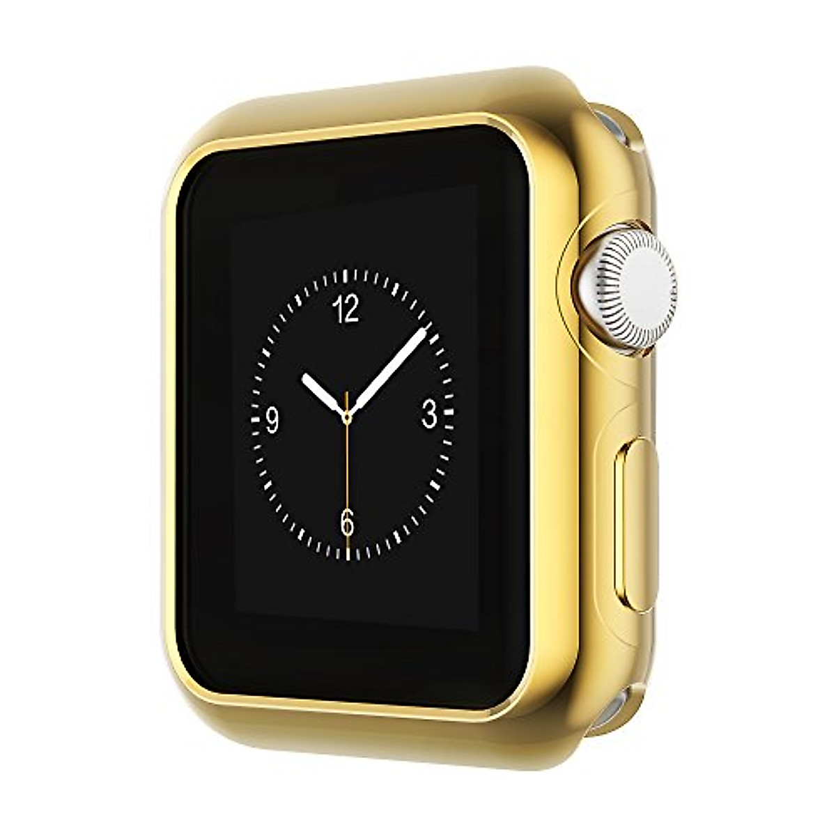 Leotop Compatible with Apple Watch Case 44mm 40mm, Soft Flexible TPU Plated Protector Bumper Shiny Cover Lightweight Thin Guard Shockproof Frame Compatible for iWatch Series 6 5 4 SE(Gold, 44mm)