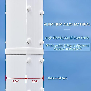 PURPLE LEAF 10' X 13' Outdoor Retractable Pergola with Sun Shade Canopy Cover White Patio Metal Shelter for Garden Porch Yard BBQ Beach Gazebo Grape Trellis Pergola, Gray