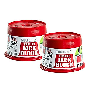 ANDERSEN HITCHES | RV Accessories and Supplies | Trailer Jack Blocks 2-Pack w/ Magnets | Leveling Stabilizers Jackstands Quickjack | 3608