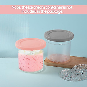 Ice Cream Tub Cover, Silicone Ice Cream Deluxe Pint Replacement Round Cover For Freezer, Food Storage Containers Cups Cans Lid for Ninja Creami NC301 NC300 NC299AMZ Series Ice Cream Maker Accessories