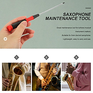Healifty Metal Screwdriver for Flute Clarinet Saxophone Maintenance Luthiers Musical Instrument Makers Repair Tool R126 flute plugs,piccolo,spring tool