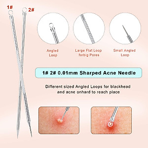 7PCS Blackhead Remover, Blackheads Extraction Removal Tool, Blemish Acne Pimple Extractor, Stainless Steel Removing Kit, Nose Face Clean Tools by OMDEAL