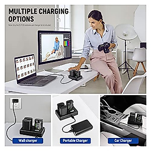 NEEWER LP-E6 Replacement Battery and Charger Set, 3 Pack 2000mAh Replacement for LP-E6 LP-E6N & Triple Slot USB Charger Compatible with Canon EOS 5D Mark II Mark III Mark IV 5D SR 60D 60Da 6D 70D 7D