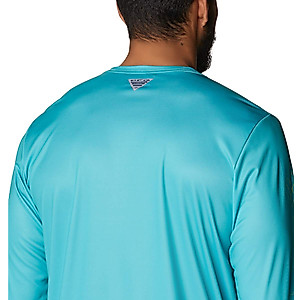 Columbia Men's Terminal Tackle PFG Running Line Long Sleeve, Sage/Light Lime Trout, Large