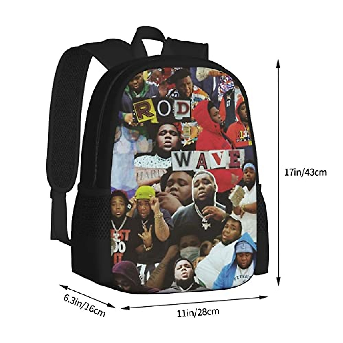 Rod Wave Backpack Student Bookbag Laptop Daypack For School Men Women Casual Travel