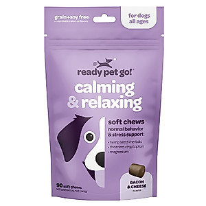 Ready Pet Go! Calming & Multivitamin Chews for Dogs | Vitamins for Skin, Coat, Hip & Joint Health | Helps with Dog Anxiety, Separation & Barking | 90 Chews Each
