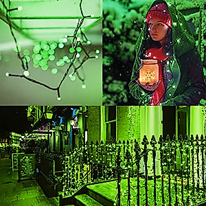 Twinkle Star Solar Halloween String Lights, 98FT 300 LED 8 Modes Solar Powered Starry Fairy Light Waterproof, Outdoor/Indoor Christmas Decor for Garden Yard Holiday Party Wedding, Green