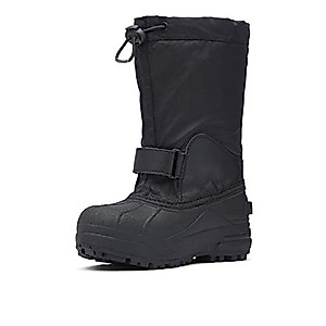Columbia unisex child Powderbug Forty Snow Boot, Black/Orange Blast, 5 Big Kid US