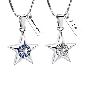 memorial jewelry Bling Star Jewelry Collection Urn Pendant Cremation Ashes Keepsake Necklace