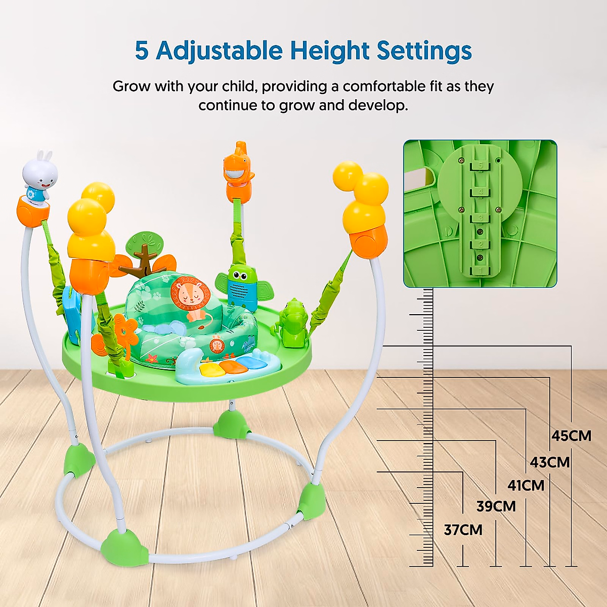 Bellababy Multi-Functional Baby Jumping Activity Center, Interactive Play Center, Baby Discovery Activities Bounces with Lights, Melodies and Colorful Enlightenment Toys, Ages 6 Months+