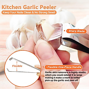 3PCS Stainless Steel Garlic Peeler - Garlic Peeler Clips Skin Remover - Easily Remove The Garlic Skin - Avoid Garlic Smell On Your Hands