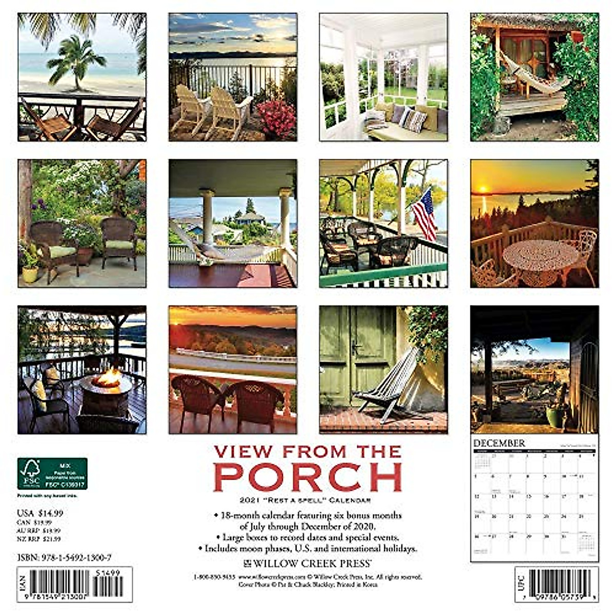Porch View 2021 Wall Calendar