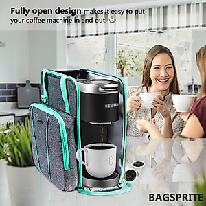 BAGSPRITE Coffee Maker Travel Bag For Keurig K-Slim, Keurig Coffee Maker, Single Serve Coffee Brewer Carrying Case, Portable Keurig Travel Coffee Maker Bag (Full Open Design Patent Pending)