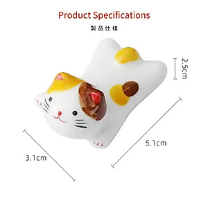 APULM Flying superman kitten tableware accessories Cute decoration Cat chopstick holder Miscellaneous goods Ceramic chopstick holder 5 pack Suitable for family, study, dining table, tavern.